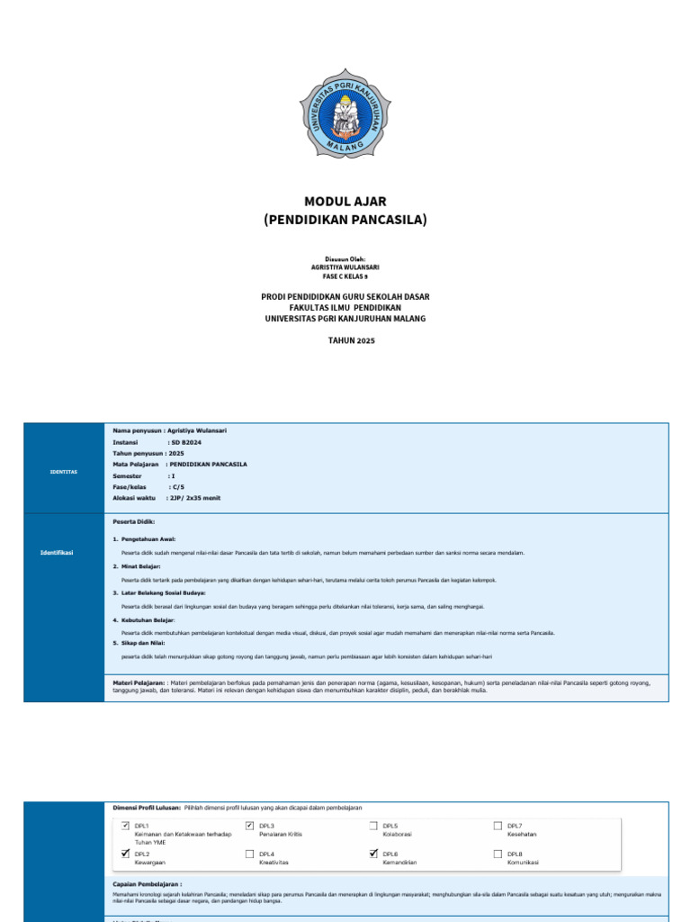 Modul Ajar, Bahan Ajar, LKPD Kelas 5 | PDF