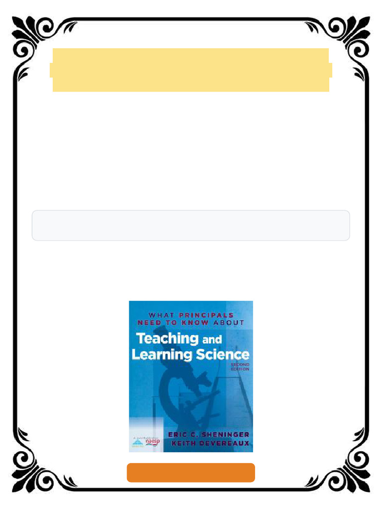 What Principals Need to Know About Teaching and Learning Science 2nd ...