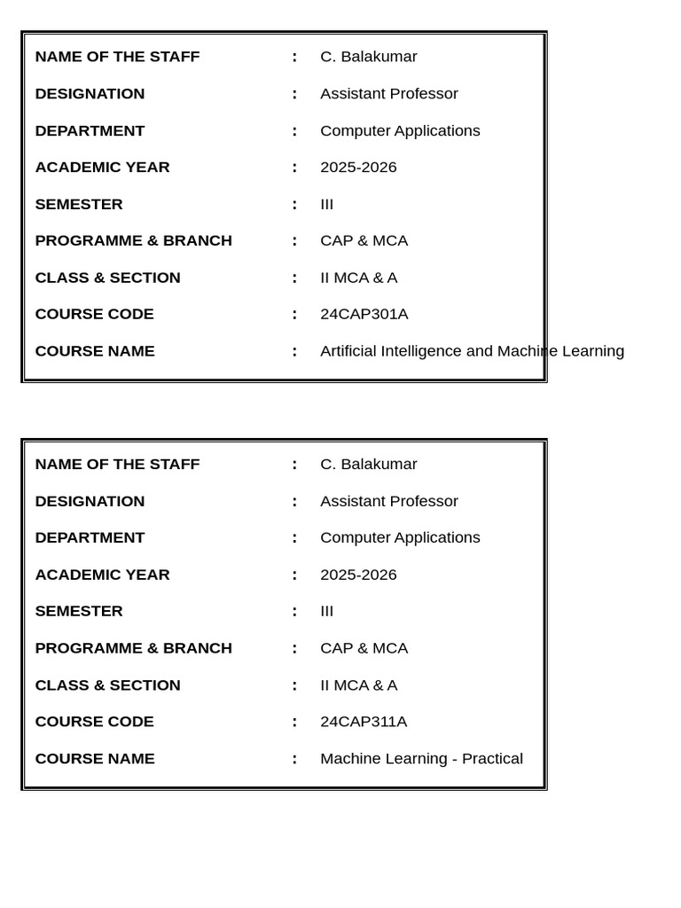 Course File Label | PDF
