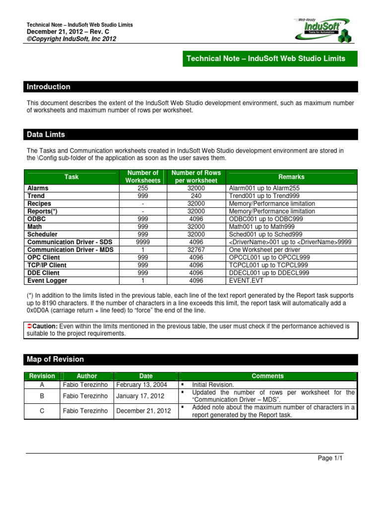 InduSoft Web Studio Limits | PDF | Computer Architecture | Software