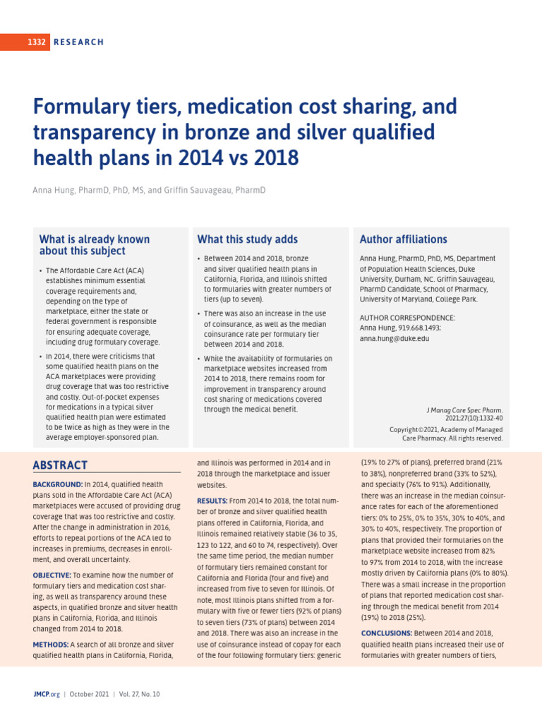 Health Plan Formulary Changes 2014-2018 | PDF | Health Care | Social ...