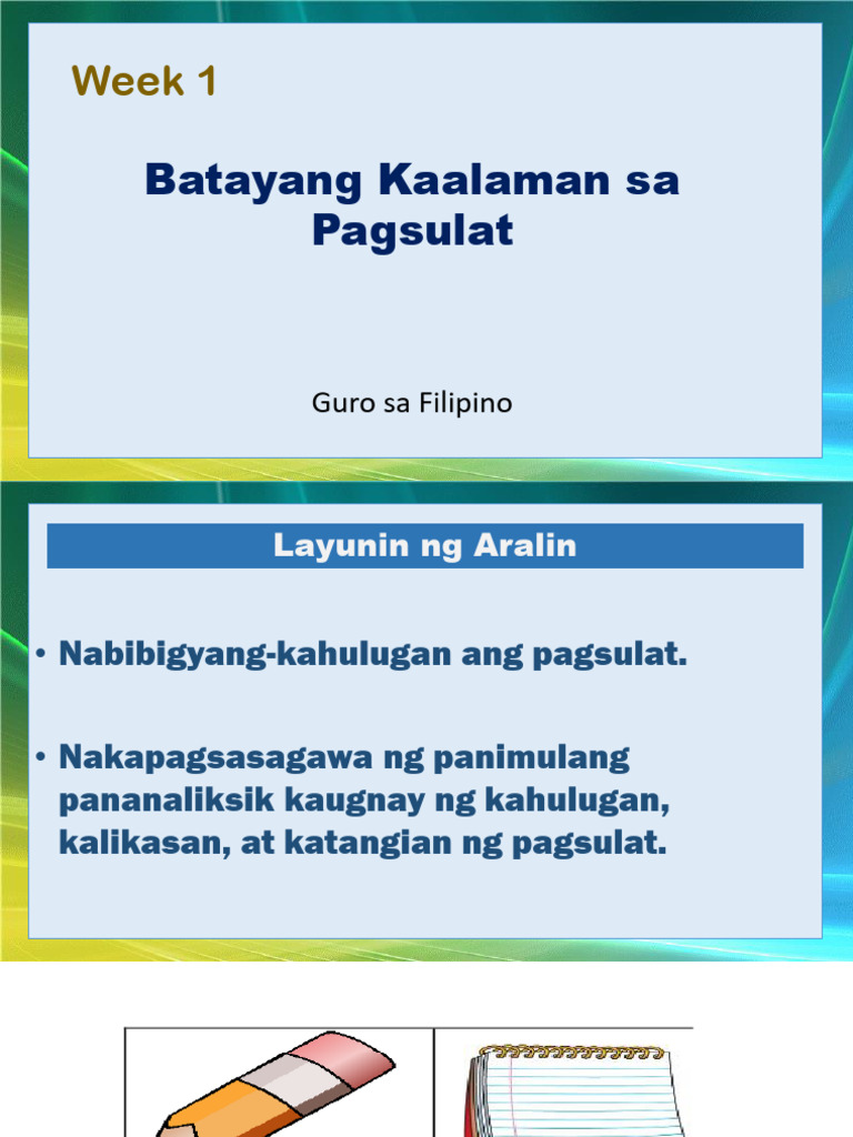 Filipino Week1 LESSON1 - PPT 1 | PDF