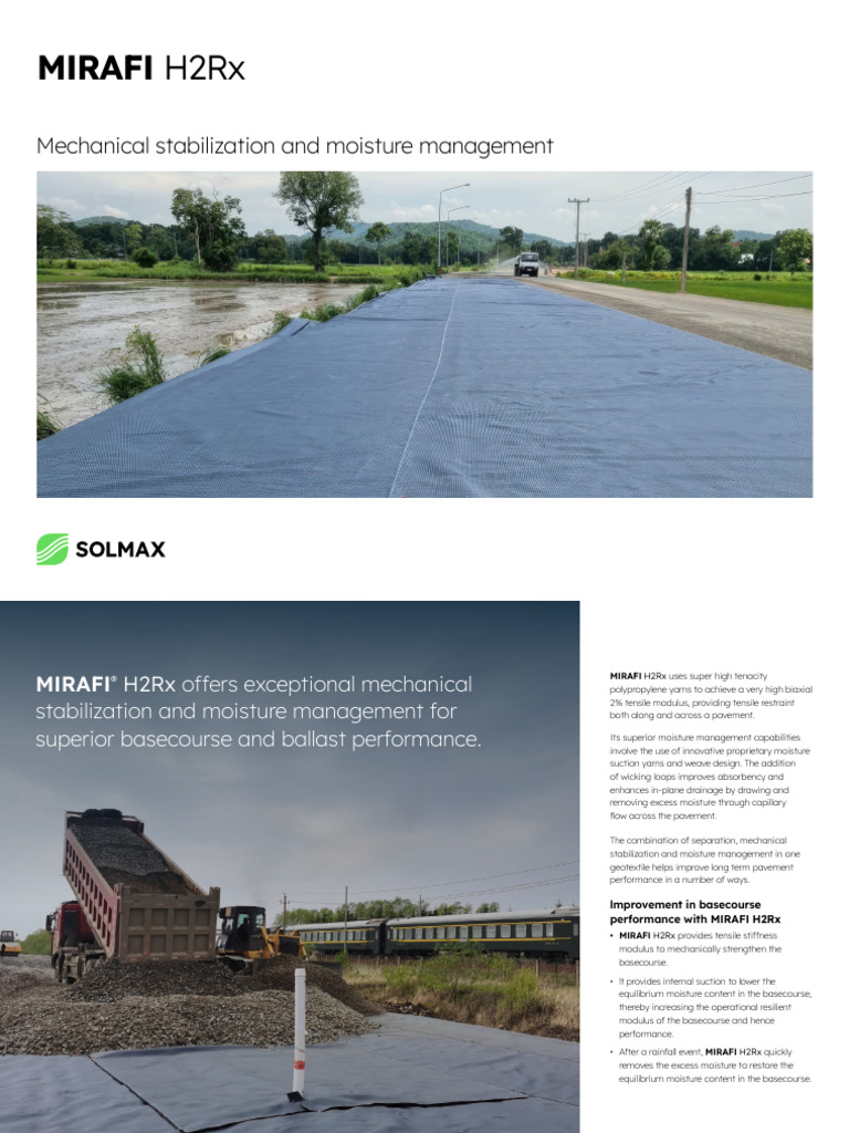 MIRAFI H2Rx: Geotextile for Moisture Control | PDF | Materials ...