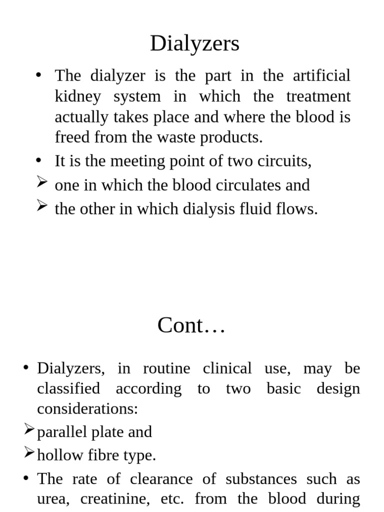 Dialyzers | PDF