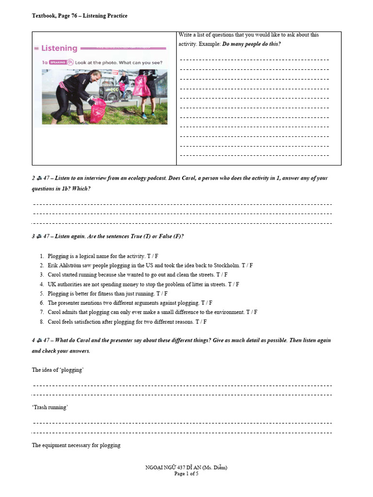 Unit 6 - Listening (Students) | PDF
