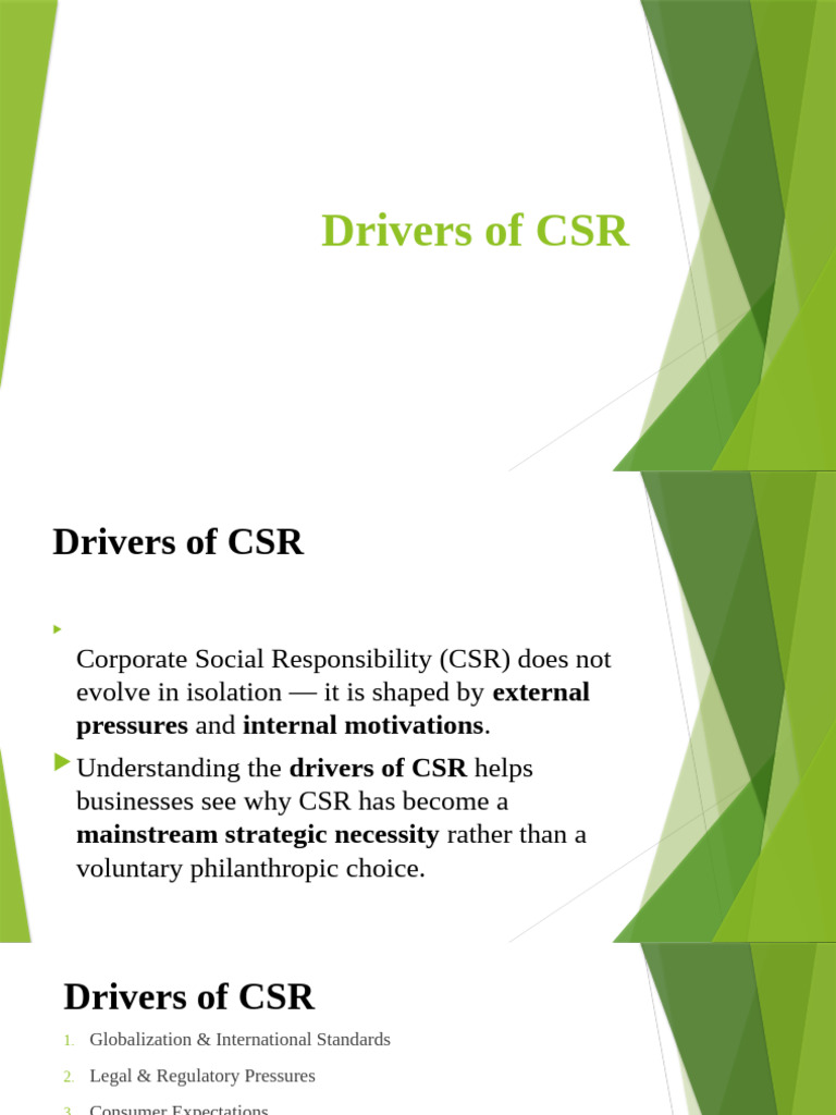 Key Drivers of Corporate Social Responsibility | PDF | Corporate Social ...
