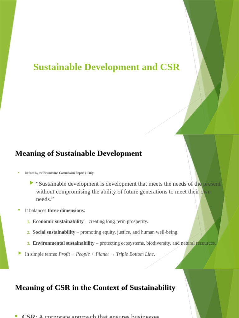 Sustainable Development and CSR | PDF | Sustainability | Corporate ...