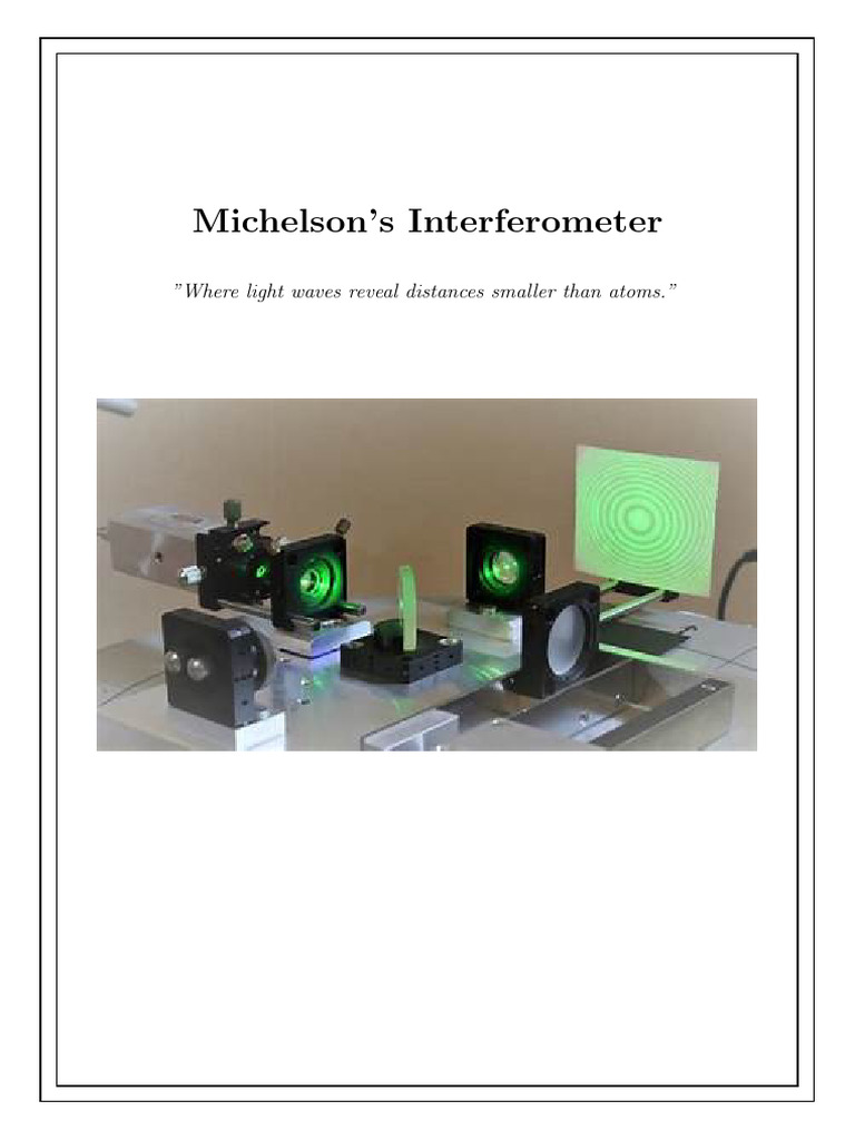 Measure Wavelength with Michelson Interferometer | PDF | Interferometry ...