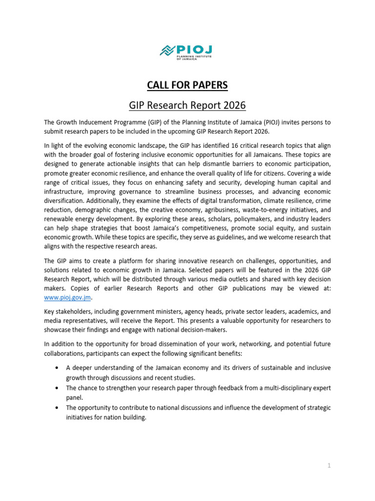 Call For Papers Research Report 2026 | PDF | Climate Resilience ...