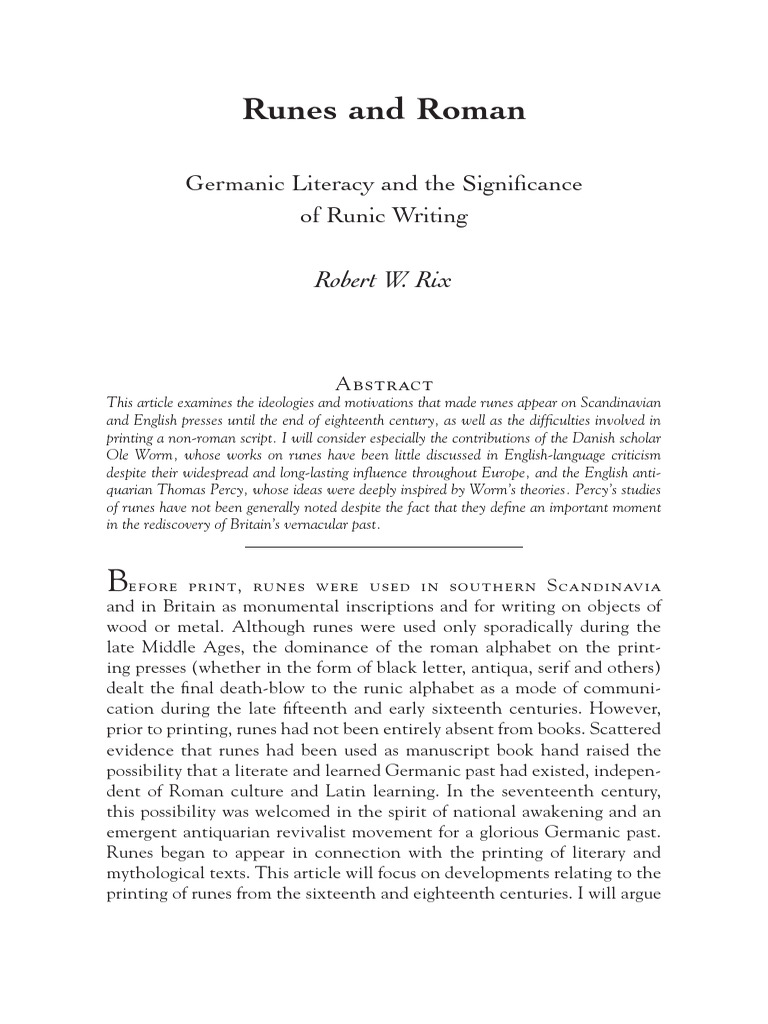 The Revival of Runes in Print History | PDF | Runes | Writing