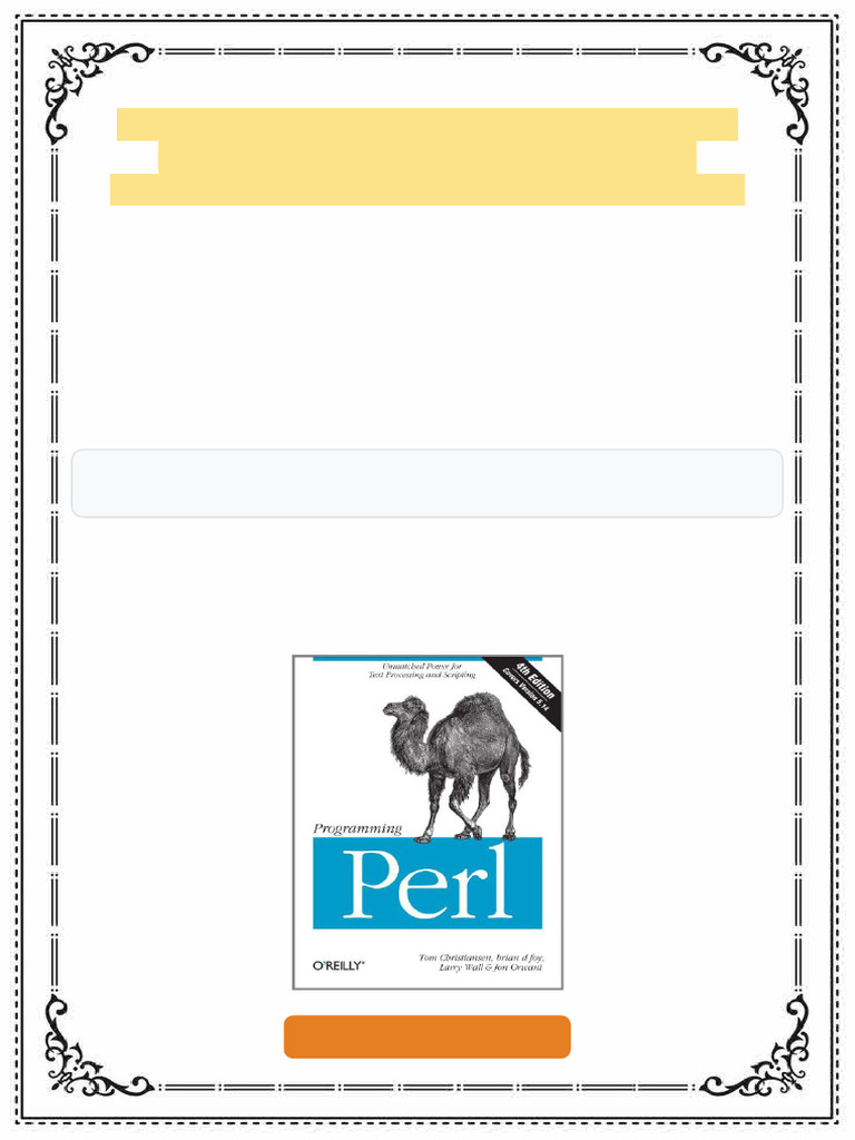Programming Perl Unmatched power for text processing and scripting 4th Edition Tom Christiansen ...