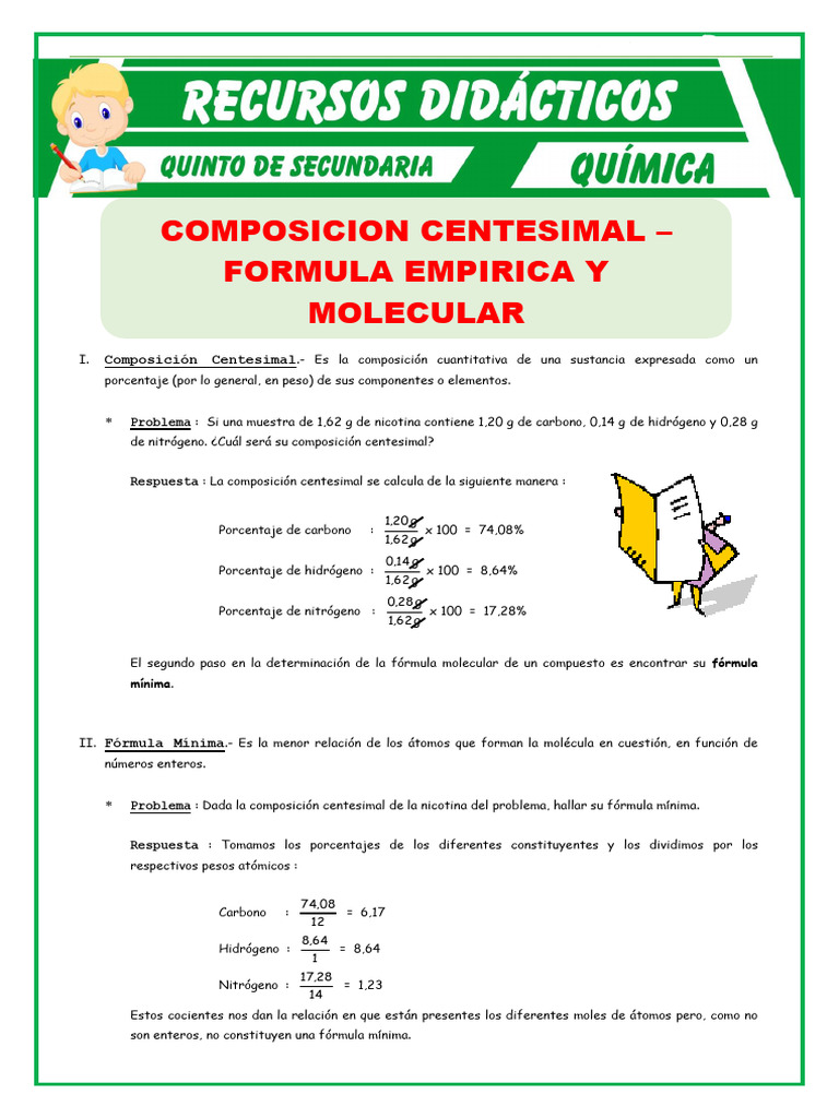 Tipos de Formula en Una Composicion Centesimal Para Quinto de ...