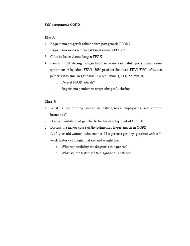 COPD Self-Assessment Guide | PDF