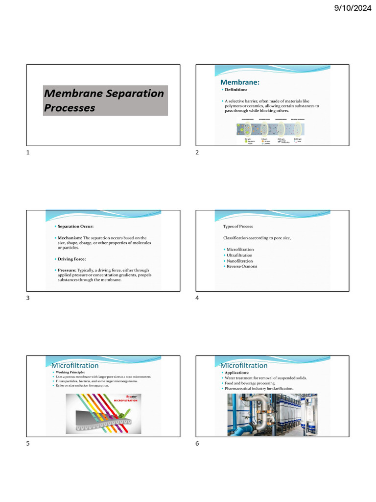 Membrane Separation Processes | PDF
