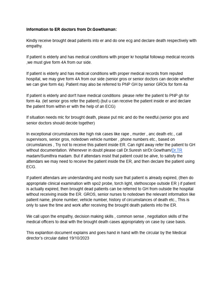 Brought Death Circular | PDF