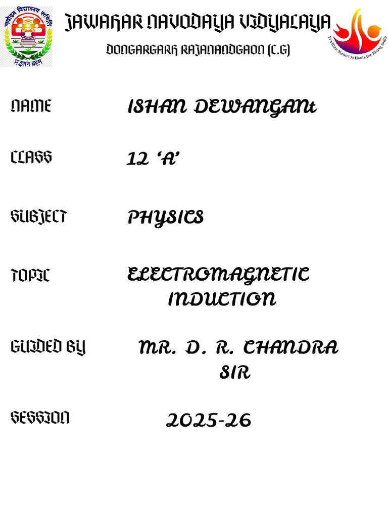 Electromagnetic Induction Project Report | PDF