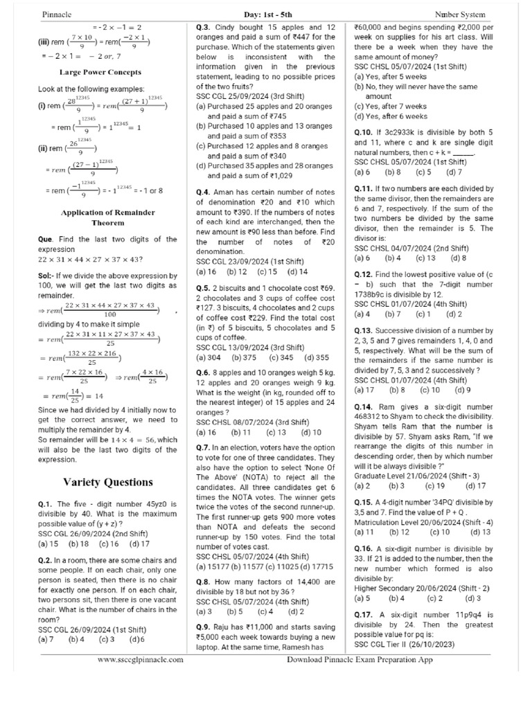 Pinnacle Math 2025 | PDF