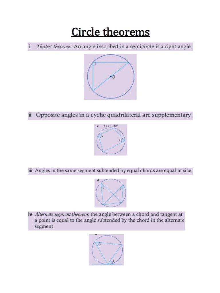 Circle Theorems | PDF