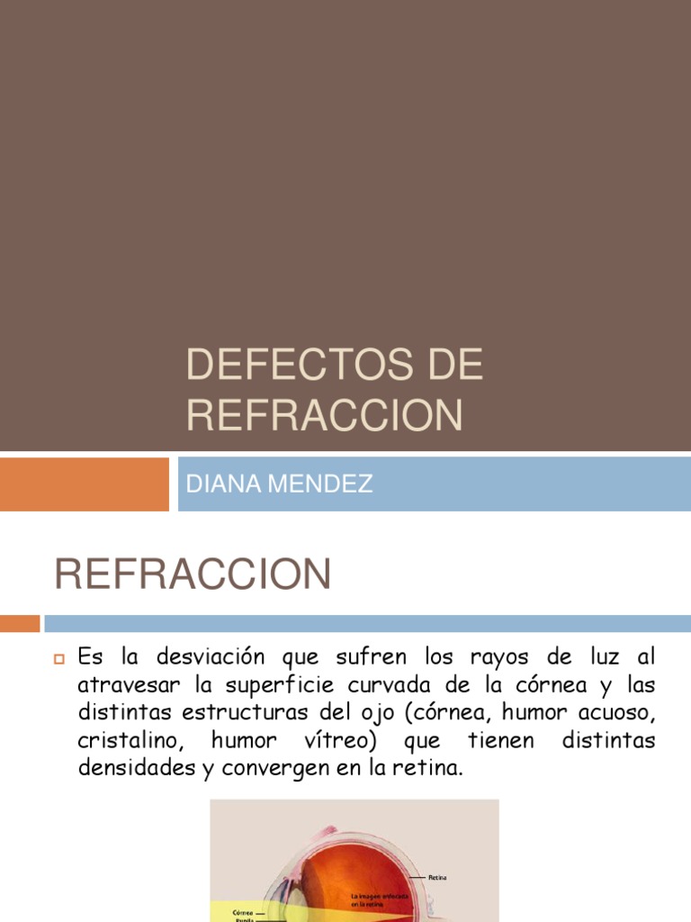Defectos de Refracción Ocular | PDF | Ojo humano | Percepción visual