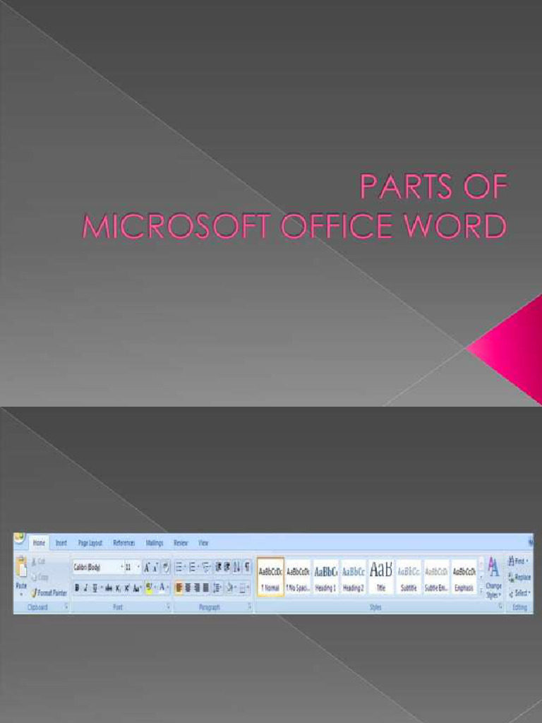Parts and Functions of Microsoft Word | PDF