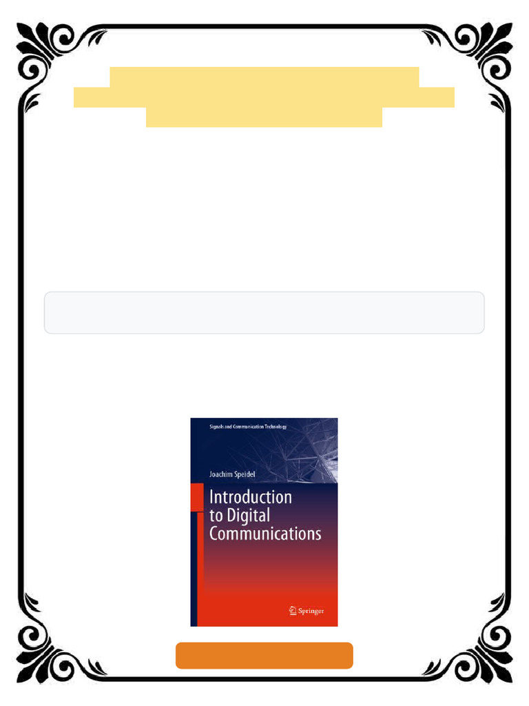 Introduction to Digital Communications Joachim Speidel ebook multi ...