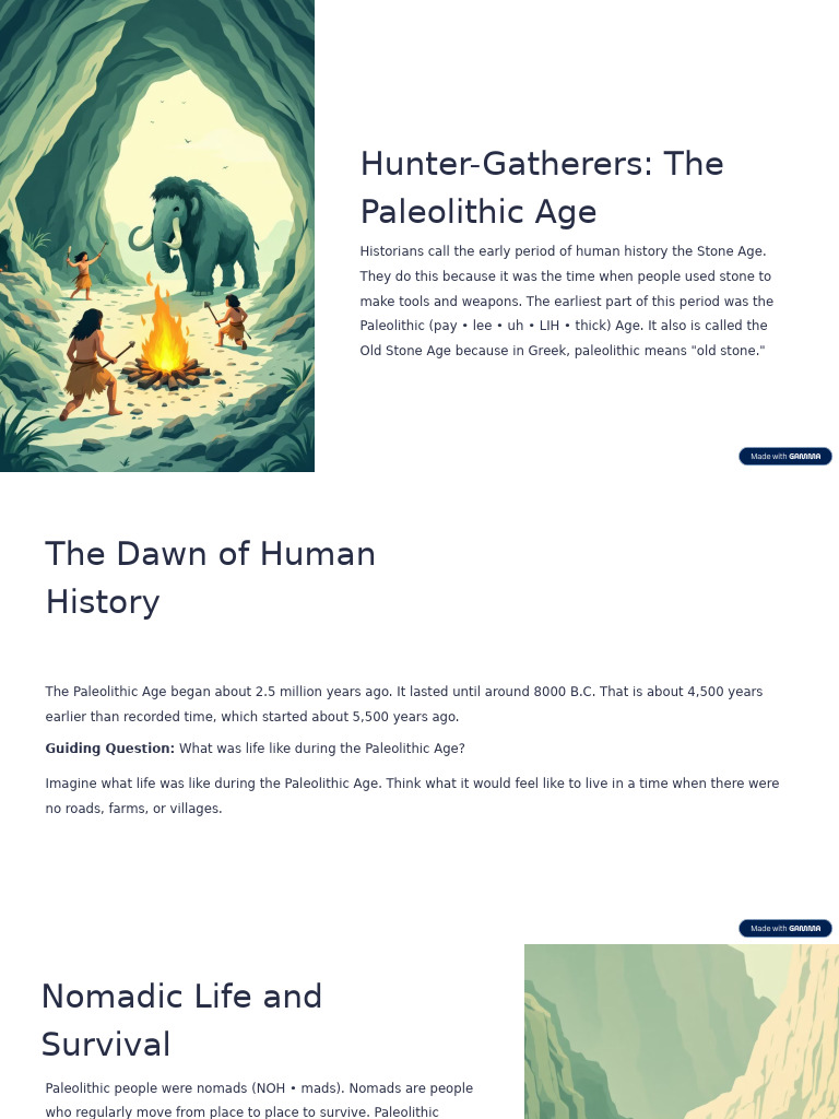 Hunter-Gatherers_ the Paleolithic Age | PDF | Paleolithic | Hunter Gatherer