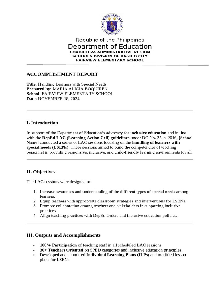 LSEN | PDF | Inclusion (Education) | Learning