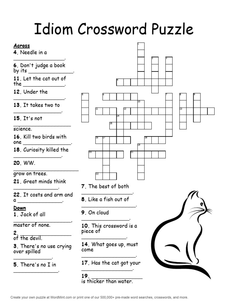 Idiom Crossword Puzzle 26ed67 62fd669e | PDF