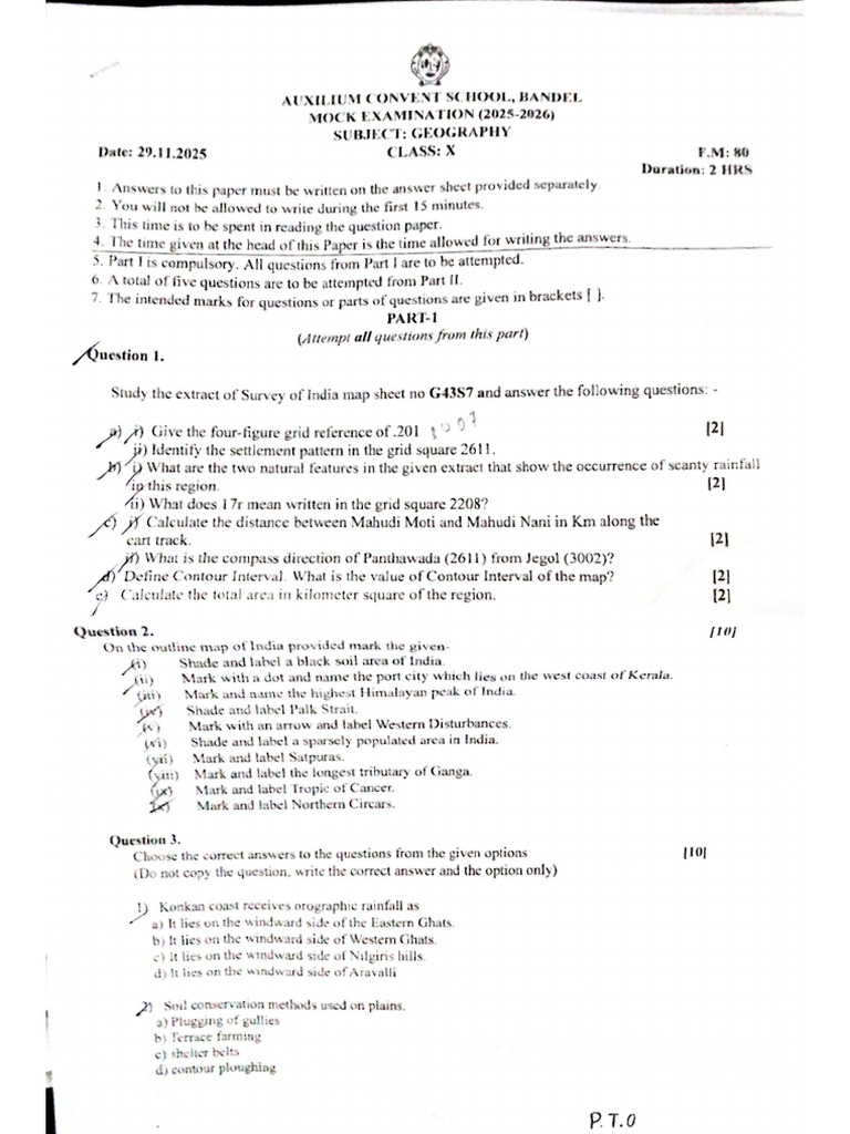 Geography Mock Paper 2025 | PDF