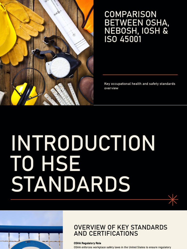HSE Standars Comparision Nebosh Oha Iso 45001 | PDF | Occupational ...