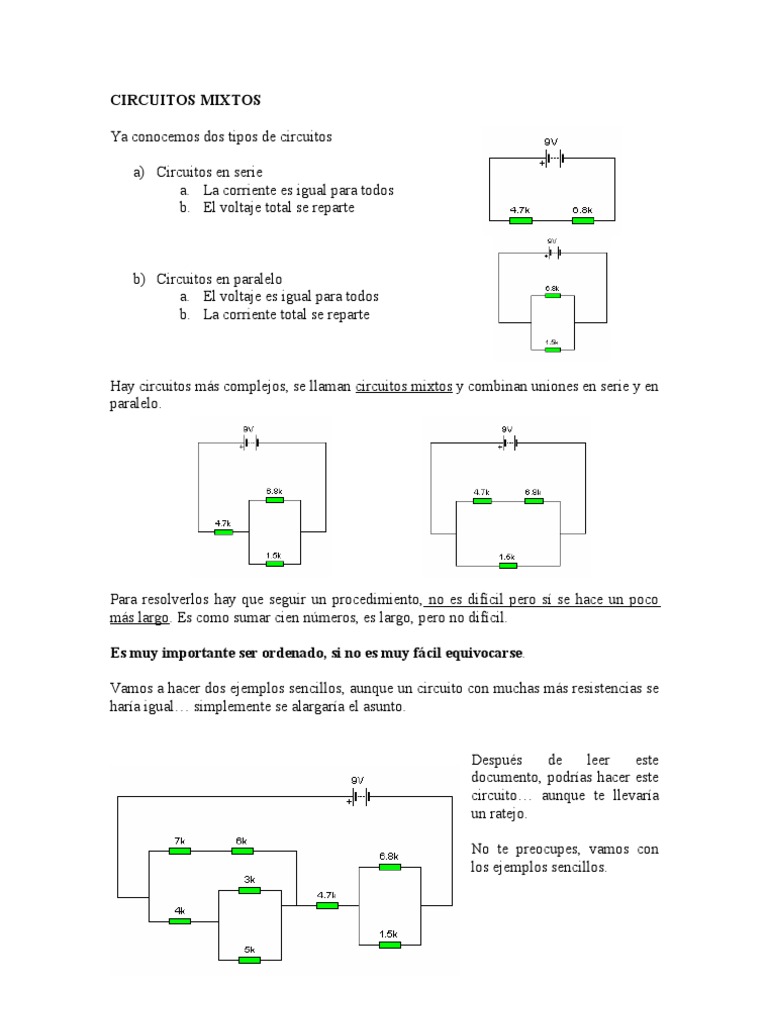 Cómo Resolver Circuitos Mixtos | PDF | Métodos y materiales de ...