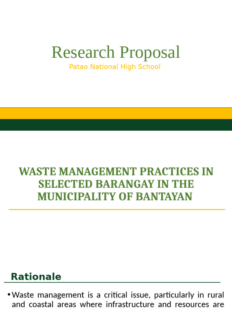 Research Proposal Defense 3 | PDF | Waste Management | Waste