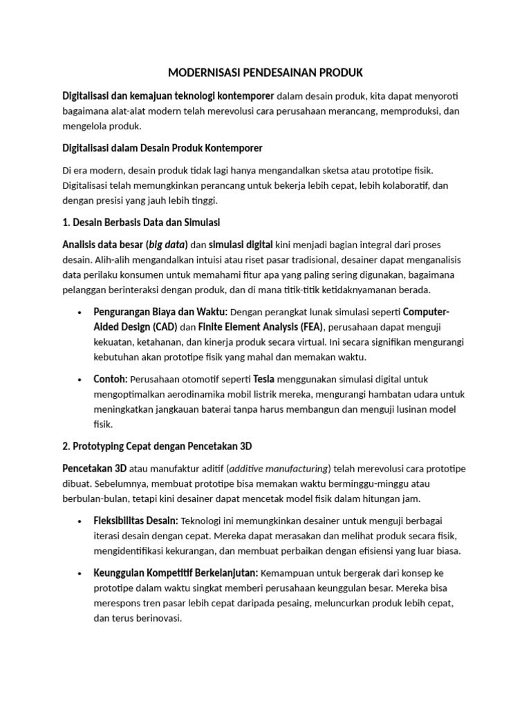 Modernisasi Pendesainan Produk | PDF