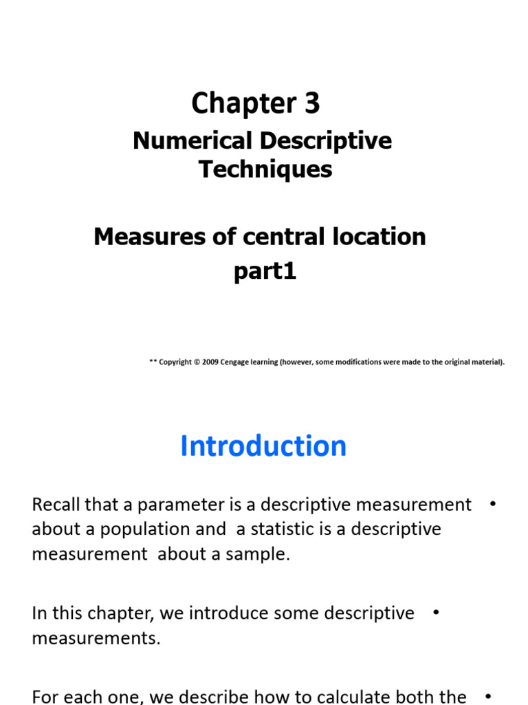 Ch3, p1, Measures of Location, Ungrouped Data | PDF | Mean | Mode ...