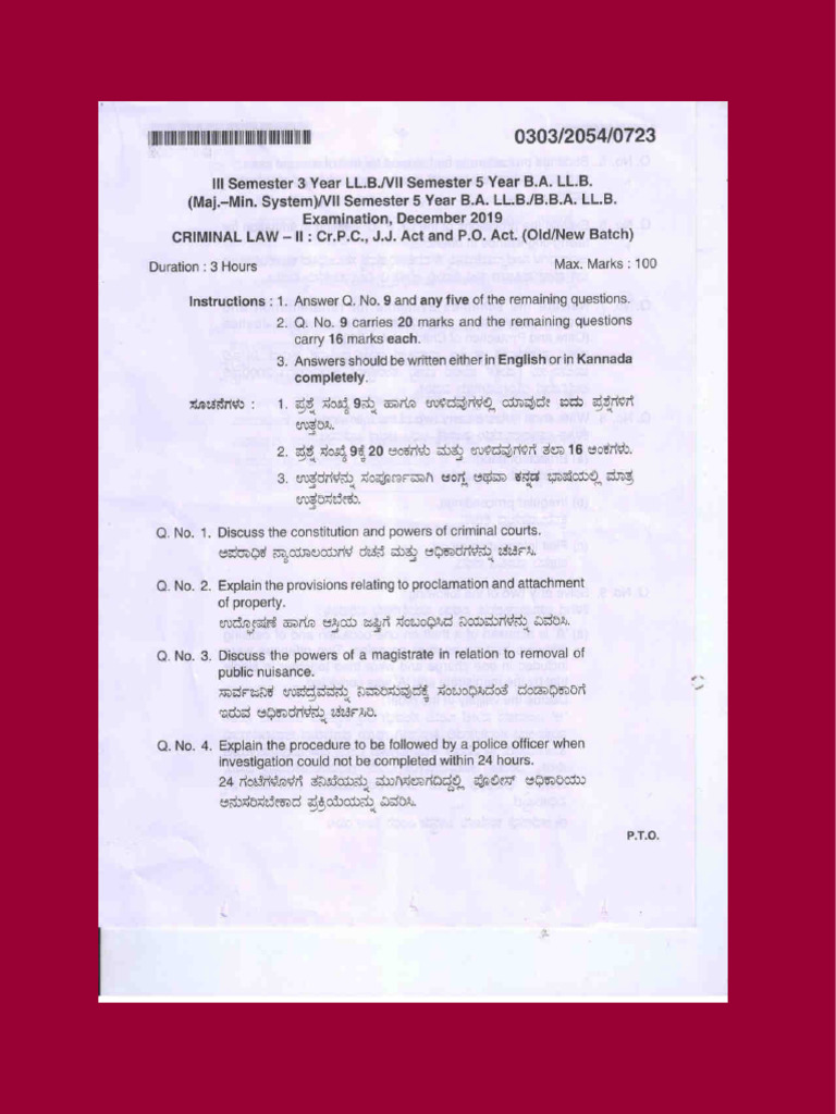 2054 Criminal Procedure Code JJ Po Act. | PDF