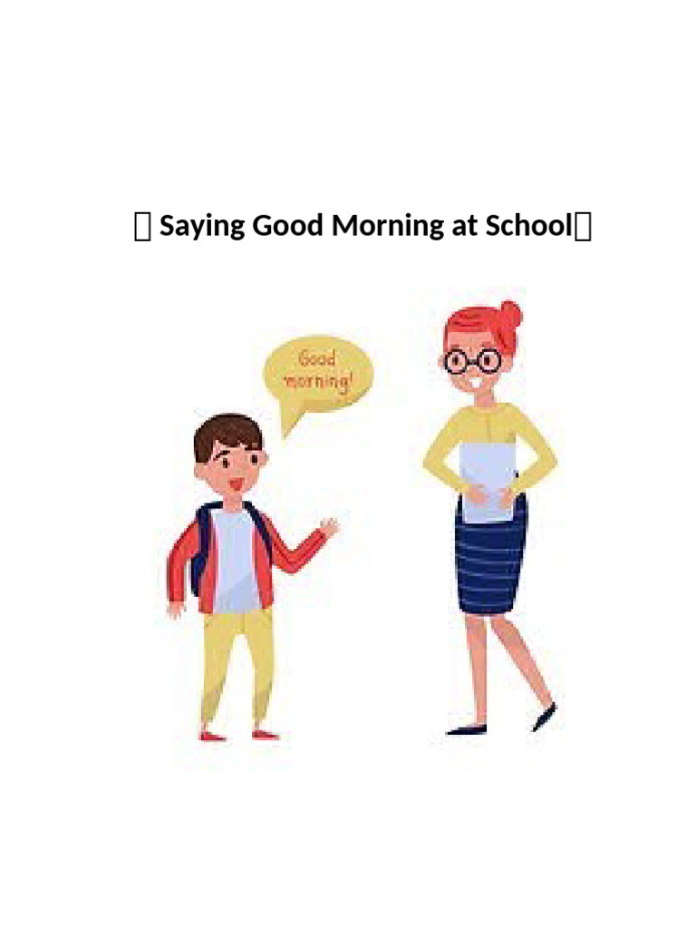 Social Story Saying Hello School and Home | PDF