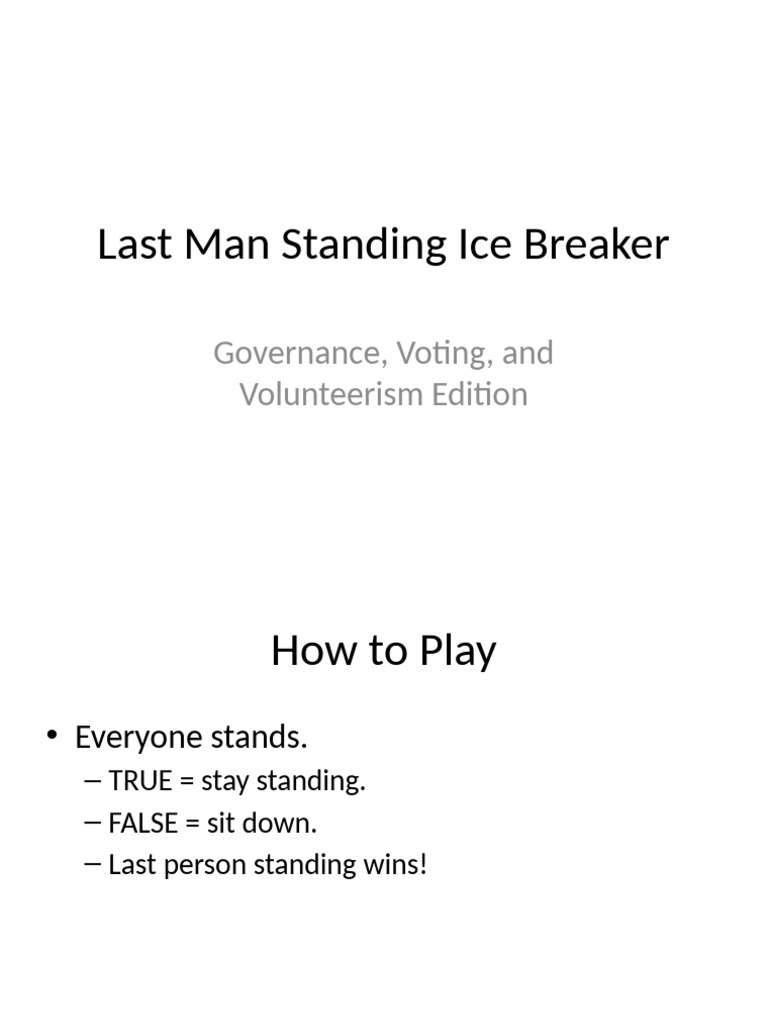 Last Man Standing Icebreaker | PDF
