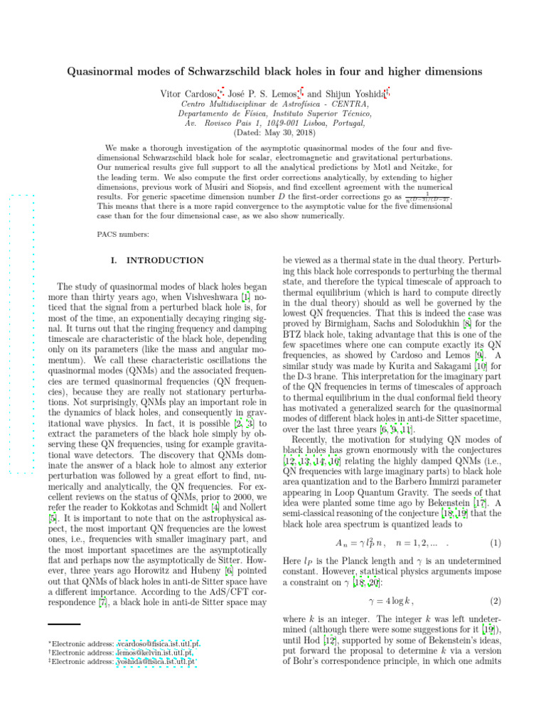 Quasinormal Modes of Schwarzschild Black Holes | PDF | Black Hole ...