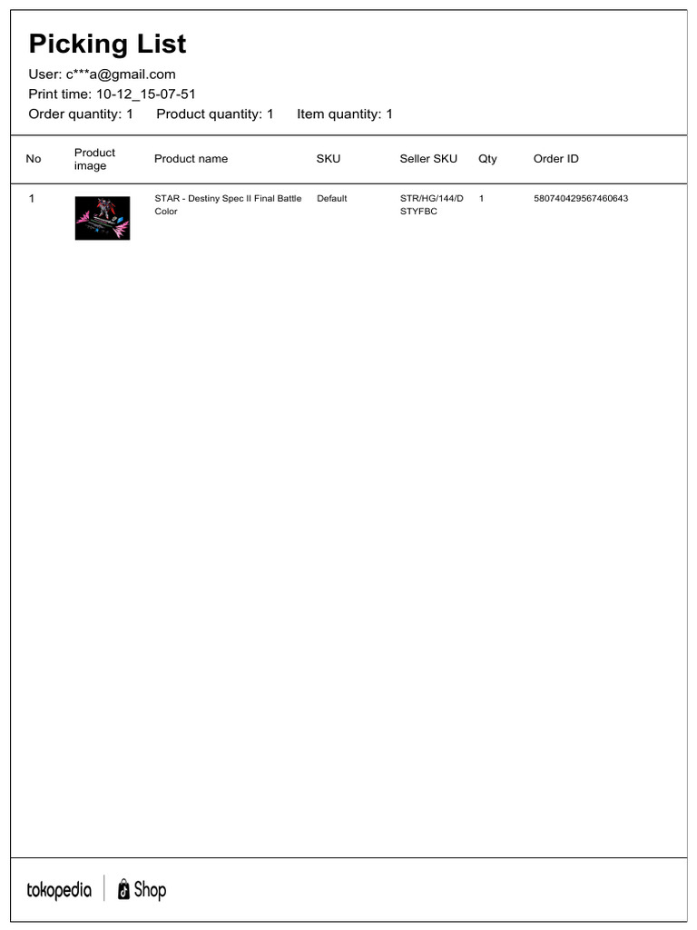 10-12 - 15-07-51 - Picking List | PDF