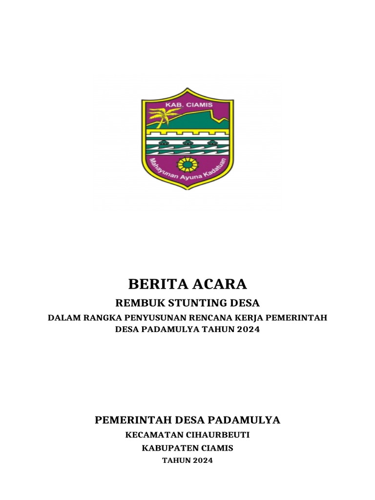 BA Rembuk Stunting Desa 2024 Ok | PDF