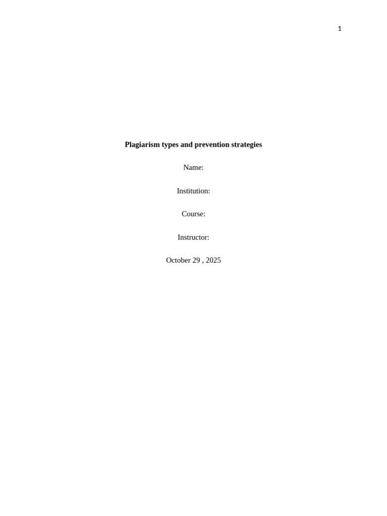 Plagiarism Types and Prevention Strategies | PDF | Plagiarism | Citation