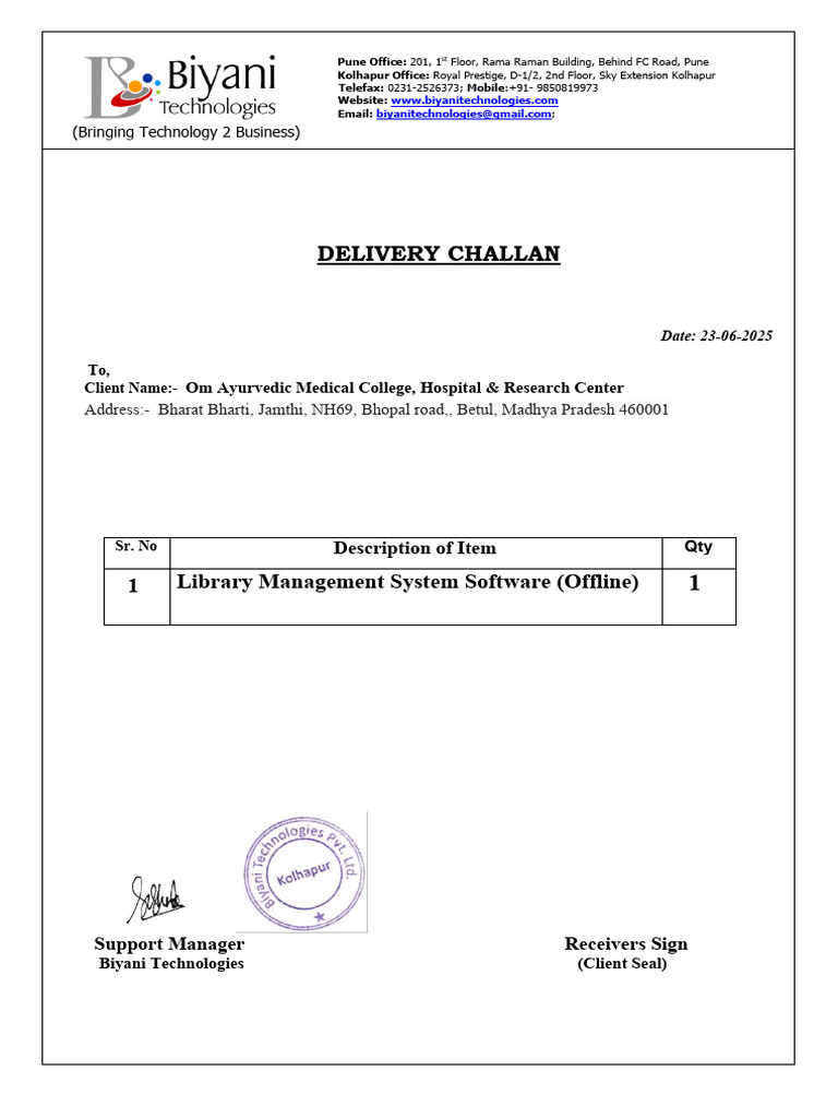 Delivery Challan | PDF