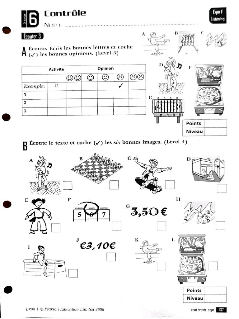 French Y8 Module 6 Test | PDF
