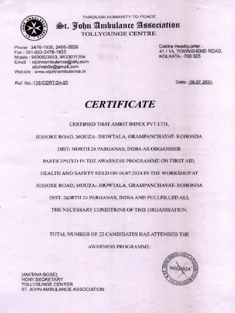 First Aid Certificate_compressed | PDF