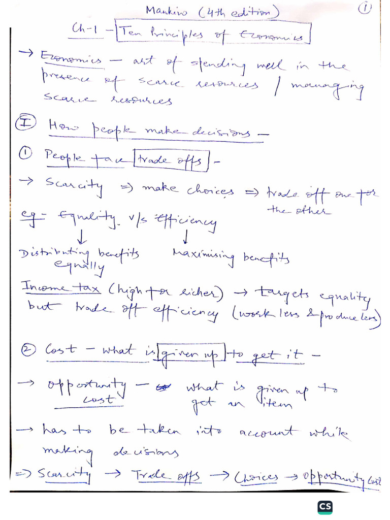 Mankiw Ch-1 Notes1 | PDF