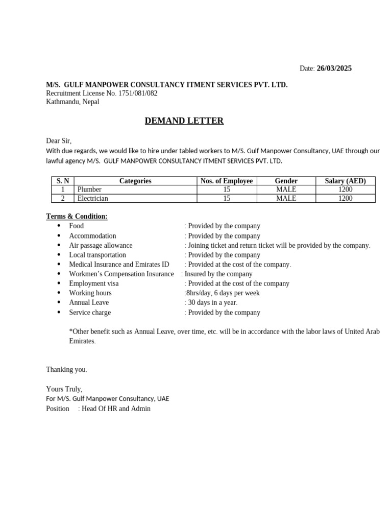 Demand Draft | PDF | Employment | Human Resources