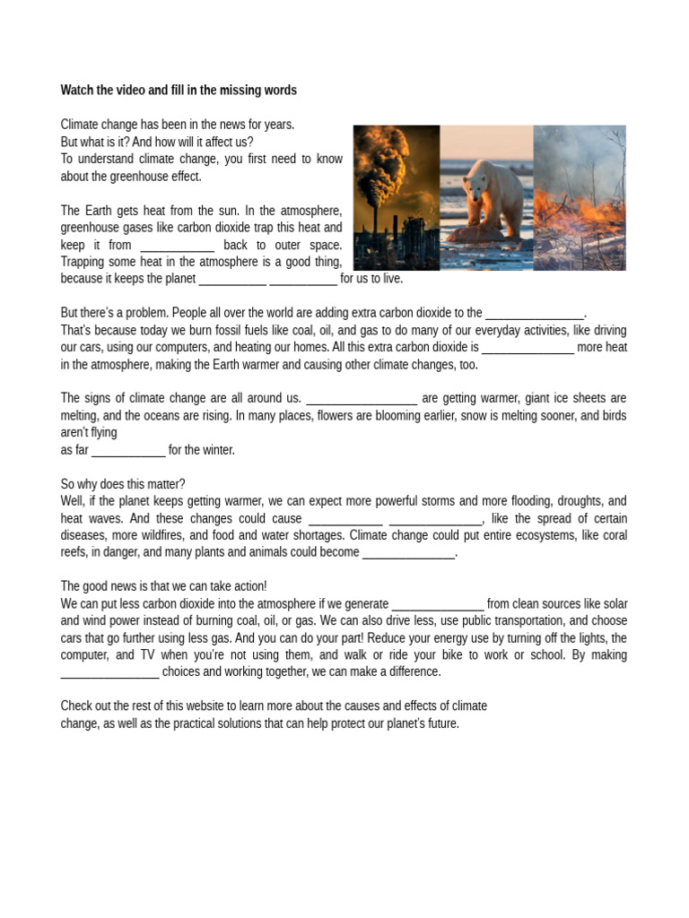 Watch the Video and Fill in the Missing Words | PDF