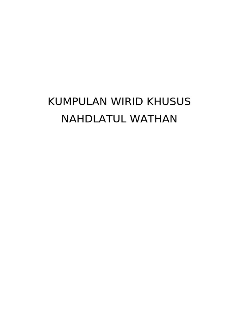 Kumpulan Wirid Khusus | PDF