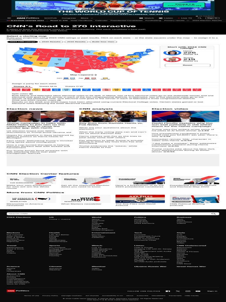 Interactive 2024 Electoral Map Tool | PDF | Cnn | Donald Trump