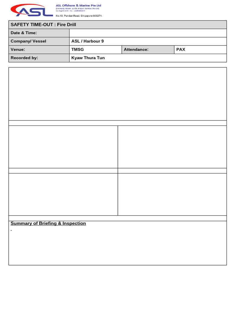 BPJV Safety Time-Out Template (1) | PDF